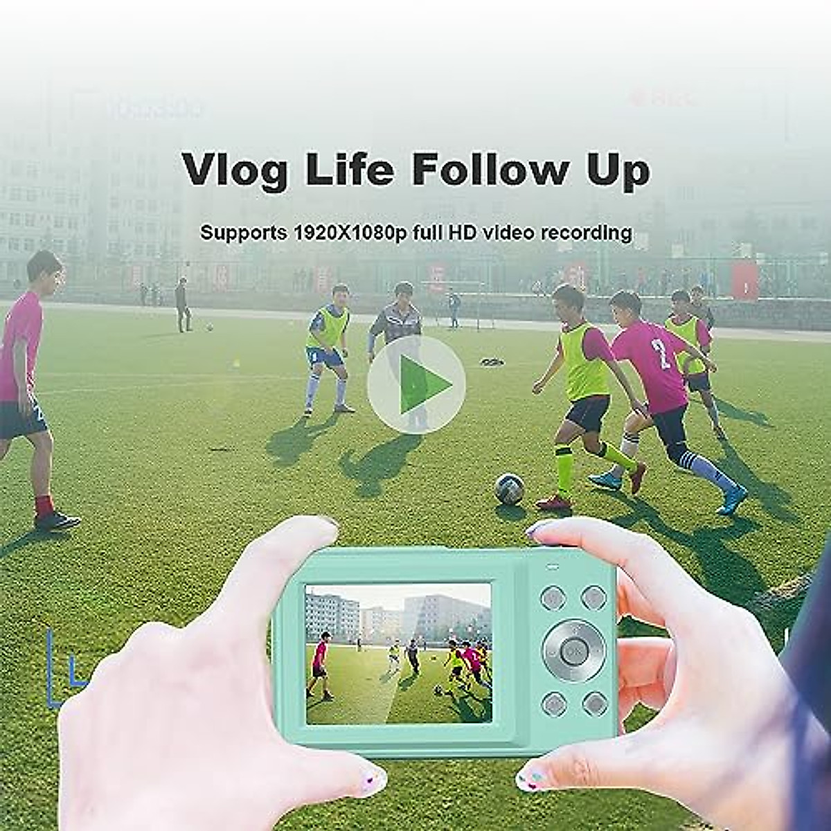 Digital Camera, FHD 1080P Portable Small Camera, Anti Shake Lightweight Compact Point and Shoot Camera, for Teens Adult Kids, Green