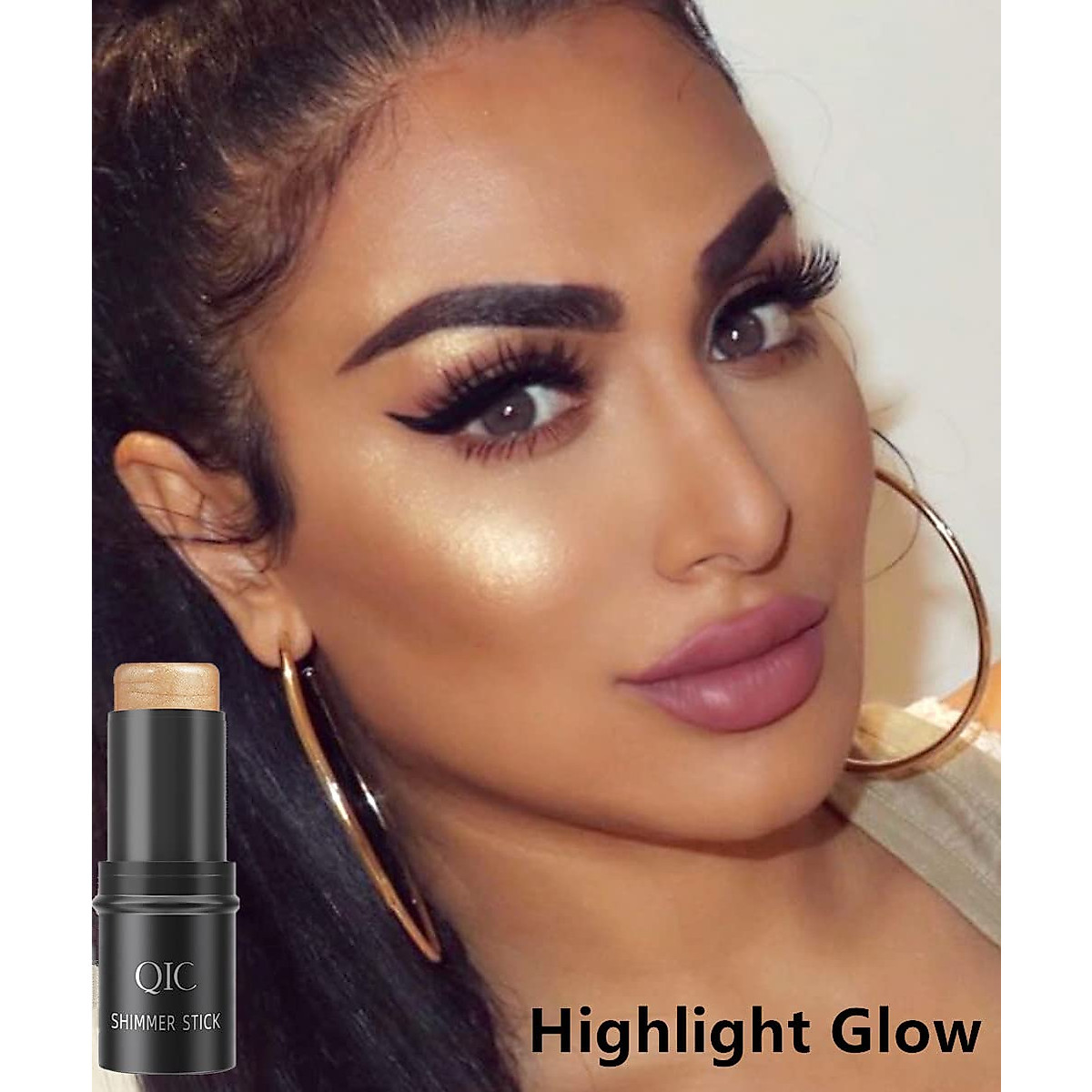 Go Ho 3PCS Cool-tone Contour Highlight Blush Stick Set,Cream Contour Stick Kit,Long-Wearing,Natural-Looking Contouring Face Foundation Makeup -Shimmer Highlighter,Blush&Bronzer Shading Contour