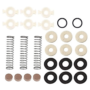 TUOREN Trumpet Repair Kit include 6 Piston Valve Guides 12 Felt Washers 4 Water Key Spit Valve Cork Pad 3 Spring 2 O Ring Bumper Stopper Trumpet Valve Replacement Parts