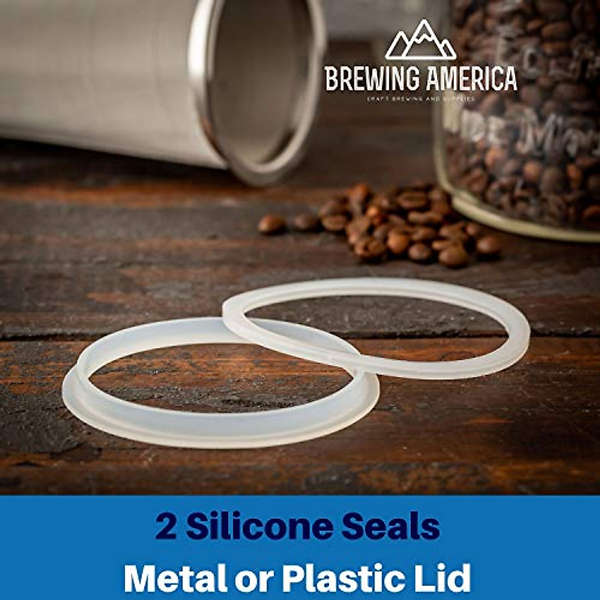 Cold Brew Filter for Mason Jar Wide Mouth Coffee Maker, UPGRADED Stainless Steel Mesh with Silicone Seals (2 Quart (64 Ounces)