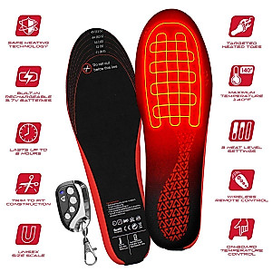 Gerbing Rechargeable Heated Insoles with Remote Control – Battery Powered Boot Shoe Insole Foot Warmers for Winter Hunting Fishing Camping Hiking – Works 8 Hours on Single Charge, Heats up to 140F