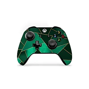 ZOOMHITSKINS Controller Skin Compatible with X1 S and X1 X, Vinyl Sticker Technology, Green Golden Lines, Durable, 1 Skin, Made in The USA