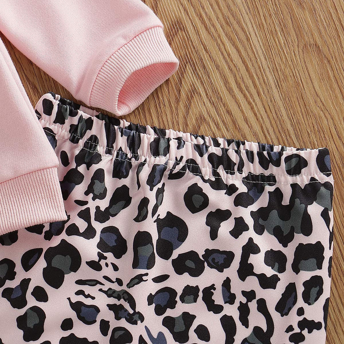 Newborn Baby Girls Clothes Daddy Saying Top Printed T-Shirt Leopard Pants+Headband Sweatshirt Outfit Set (A-Daddy Says, 0-6 Months)