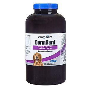 Kala Health Comfort DermGard Skin and Coat Supplement for Dogs, 150 Count, Supports Healthy Skin, Shiny & Reduce Excessive Shedding, Contains MSM, Fish Oil & Omega 3, 6, and 9 Essential Fatty acids