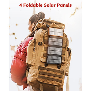 A ADDTOP Solar Charger Power Bank 22.5W Solar Phone Charger 27000mAh PD QC 4.0 Fast Charge External Battery Pack with 4 Portable Solar Panels for Phone and Tablet