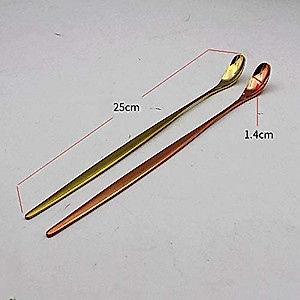 Pure Copper Stirring Spoon, Copper Tableware, Bar Spoon, 10 inch, Pure Copper, Heavy Gauge, Hand Forged (Copper)