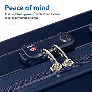 Coolife Luggage Suitcase 4 Piece Set expandable (only 28”) ABS+PC Spinner suitcase with TSA Lock carry on 20in 24in 28in