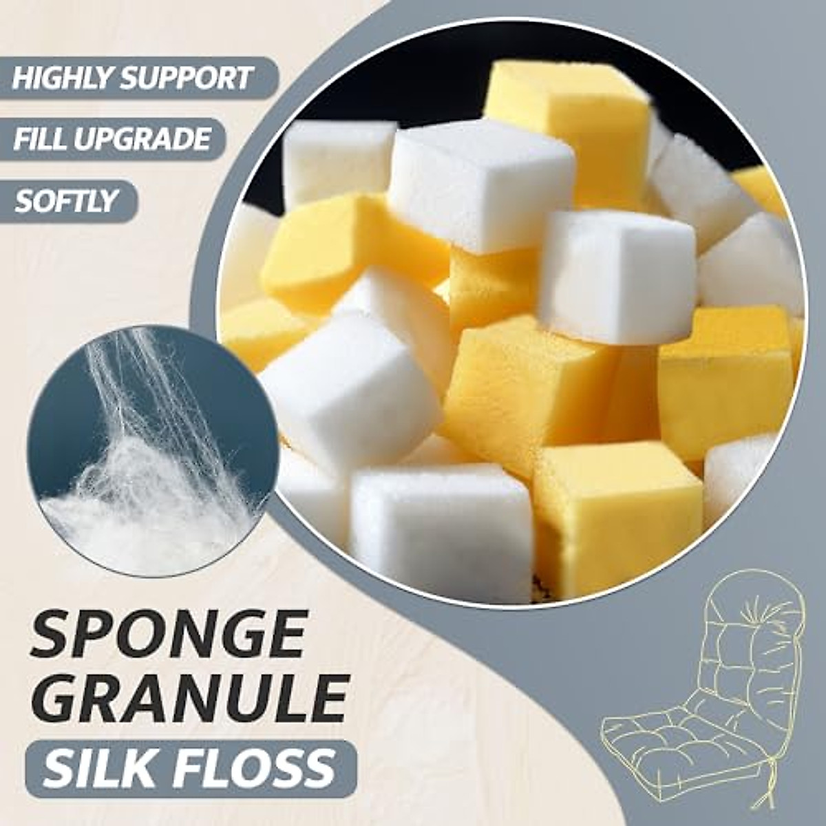 mudilun Adirondack Chair Cushion Tufted Extra Thick High Back Patio Seat Pads Outdoor Waterproof Fire Pit Rocking Chairs Cushions Non-Slip Durable Lounge Rocking Chair Cushions…