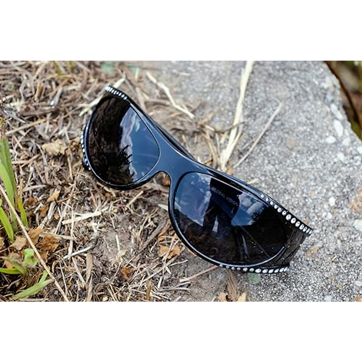 Global Vision Marilyn-1 Women's Motorcycle Sunglasses W/ 50 Crystal Bling Rhinestones Eyewear