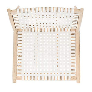 Safavieh Home Soleil White and Natural Leather Woven Accent Chair