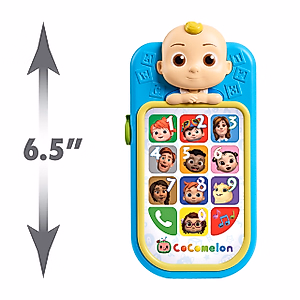 CoComelon JJ’s First Learning Toy Phone for Kids, Lights, Sounds, Music, Letters, Numbers, Colors, Shapes, and Weather, Kids Toys for Ages 18 Month by Just Play