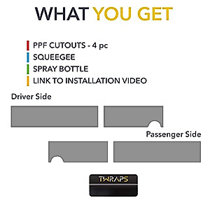 Door Entries PPF for Rivian R1T /8mil/ Custom Fit Anti Scratch Paint Protection Film Cover, Clear Self Healing Shield Guard, Complete with Install Kit