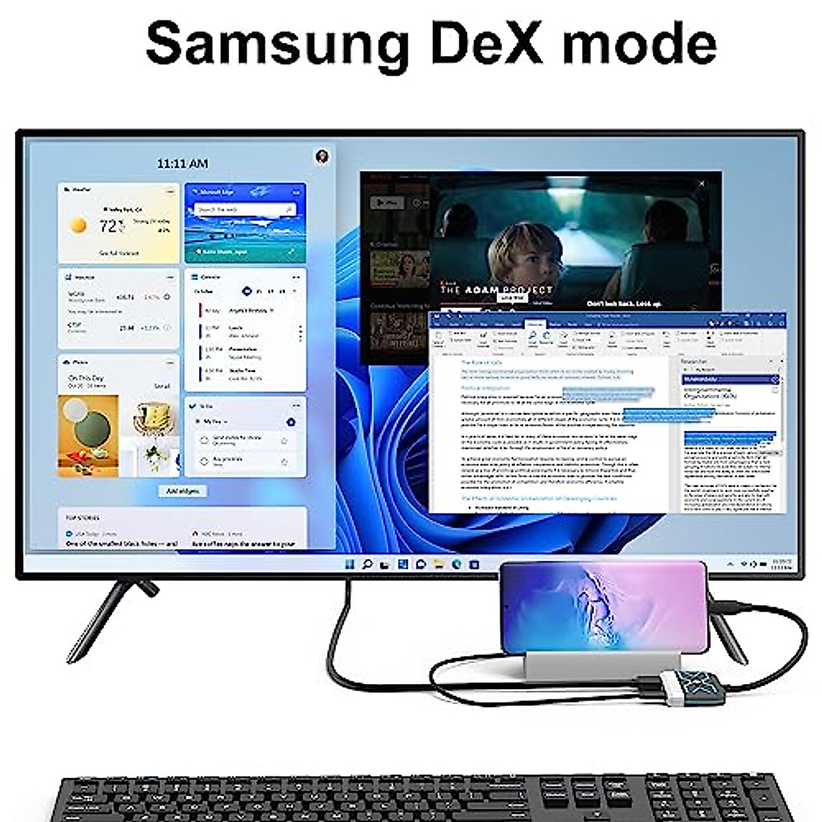Switch Dock for Nintendo Switch OLED, 3 in 1 Switch TV Adapter with 4K HDMI, USB 3.0 Port, Type C 100W Charging, Portable Switch Docking Station Travel, for Samsung Dex S23, MacBook