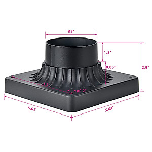 MrSconce Pier Mount Base 2 Pack, Cast Aluminum Outdoor Post Light Adapter, Outdoor Post Lights, Lamp Post Light Fixture