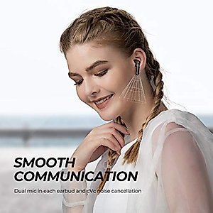 SoundPEATS Wireless Earbuds Bluetooth V5.2 Headphones with Qualcomm QCC3040 Wireless Earphones, TrueWireless Mirroring, 4-Mic Tech and cVc 8.0 Noise Cancellation, aptX Codec, Total 25 Hours - TrueAir2