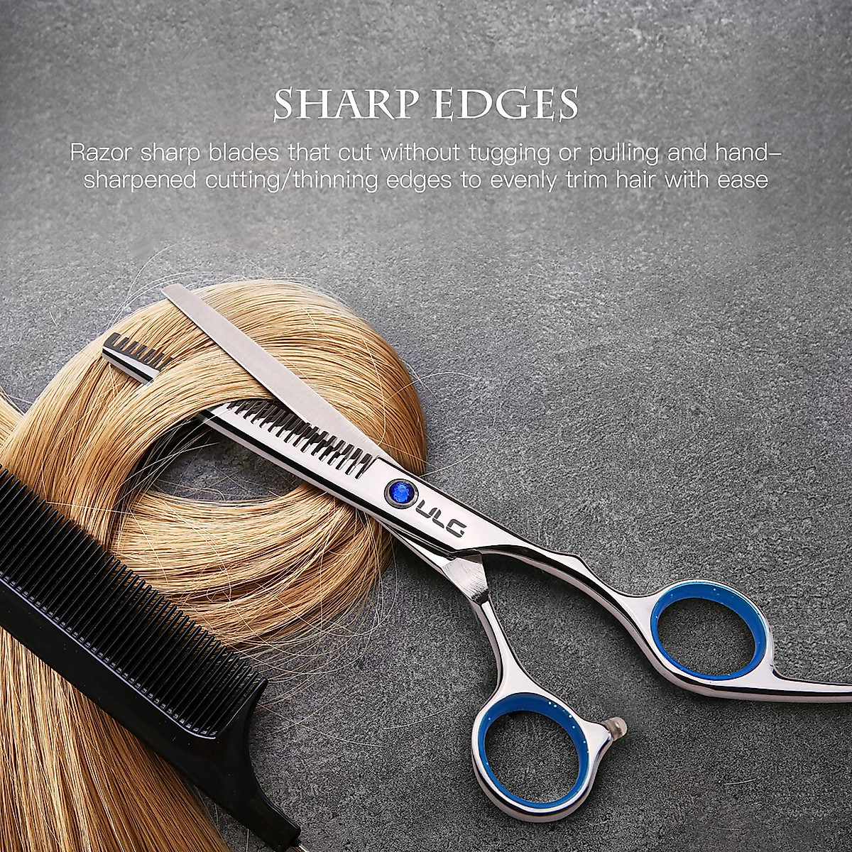 Hair Cutting Scissors Thinning Shears Kit ULG Professional Barber Hairdressing Texturizing Salon Razor Edge Scissor Japanese Stainless Steel 6.5 inch