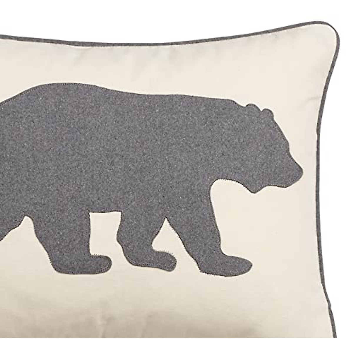 Eddie Bauer Home Throw Pillow with Zipper Closure, Perfect Home Decor for Bed or Sofa, 16" x 20", Bear Twill Grey