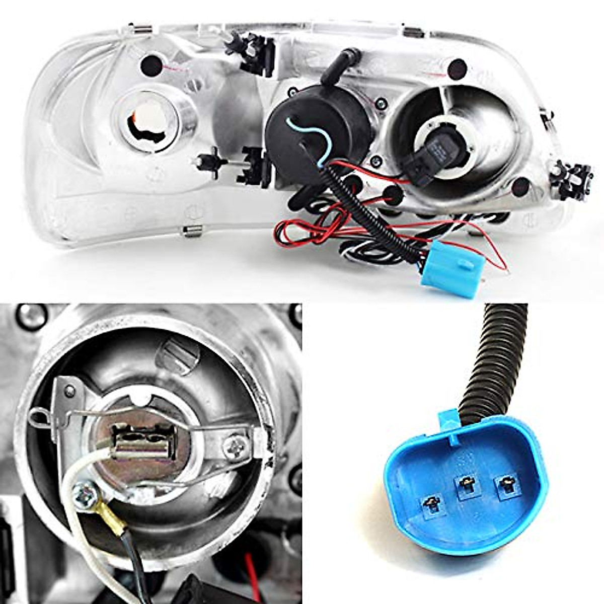 AKKON - For 1997-03 Ford F-150 | 2004 F150 Heritage| 1997-99 F-250 Light Duty Black LED Headlights & Tail Lights