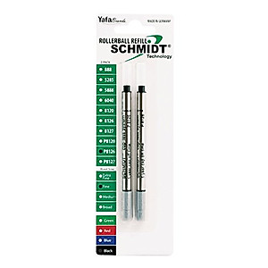 SCHMIDT P8126 Short Capless Rollerball Refill Fine Point 0.6mm, Black, 2 Pack Blister (SC58119)
