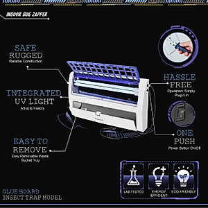 SereneLife Relax Electric Control Glue System-Insect Trap and Mosquito Killer with Adhesive Pad and 36 Watt UV Lamp or Ultraviolet Black Light-for Bugs, Flies, Beetles and Moths-SereneLife AZPSLBZ16