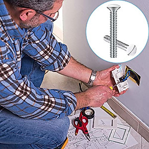 120 Pieces White Wall Plate Screws, 1 Inch Long Slotted 6-32 Threads Switch Cover Screws Oval Head Milled Slot Screws Wall Panel Replacement Screws for Wall Panels Light Switch Panels