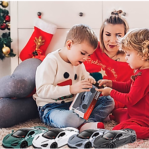 Diecast Toy Car McLaren 720S Sports Car Model,Zinc Alloy Simulation Casting Pull Back Vehicles,1:32 Scale Mini Supercar Toys with Lights and Music for Toddlers Kids Children Gift (720S-Black)