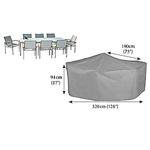 Bosmere Weatherproof Oval/Rectangular Table and Chairs Cover, 126" x 75" x 37", Gray