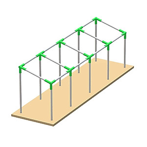 GoodsZone Canopy Fittings Kit 1 3/8" Slant roof Shelter Carport Deck Shed Frame Connectors Coupling, Full Set for 6, 8, 10 Legs, Without Poles (for 10 Legs)