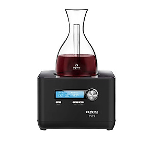 Alpina iFavine iSommelier Smart Electric Super Speed Wine Aerating Decanter Reduces Decanting Time to Seconds Black