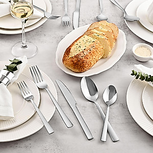 KINGSTONE 40-Piece Silverware Service for 8 - Premium Stainless Steel Flatware Set, Basic Silverware Set, Modern Utensils Set for Everyday Use, Lightweight Cutlery Set Easy to Carry