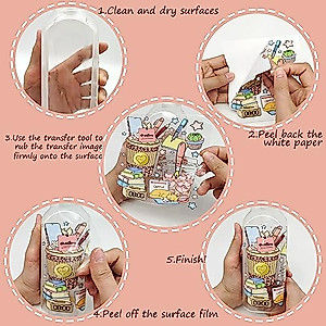 ArtCentury UV DTF Cup Wrap, 15 Sheets Cup Theme Rub on Transfers for Crafting 16OZ Libbey Glass Cups Wrap Transfer Stickers Decals Waterproof Crafts Vintage UV DTF Cup Wrap