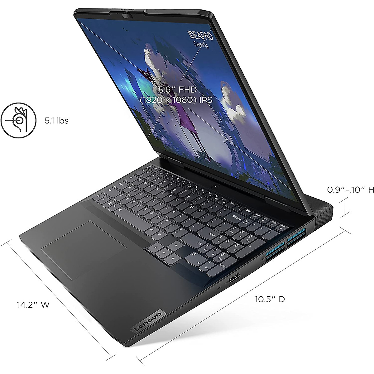 Lenovo IdeaPad Gaming 3 Laptop, Intel 14-Core i7-12700H, 15.6" 120Hz FHD Display, NVIDIA GeForce RTX 3050Ti, 64GB DDR4 2TB SSD, Backlit Keyboard, Thunderbolt 4, RJ-45, WiFi 6, HDMI 2.0, Win10 Pro