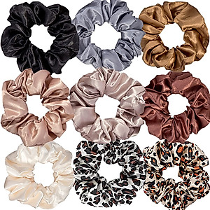 VAGA Cute Scrunchies For Hair 6 Colors Set, Our Hair Scrunchies Hair Elastics Ponytail Holder Pack of scrubchies are Softer Then Hair Ties, A Satin Scrunchie sruchies, Do not Pull Or Snag Thick Hair
