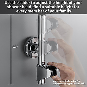 Starensky Shower Slide Bar, Height & Angle Adjustable Shower Head Holder, Relocatable Shower Wand Attachment, Shower Hose Atapter for Bathroom Wall Mount, Premium ABS Chrome Finish