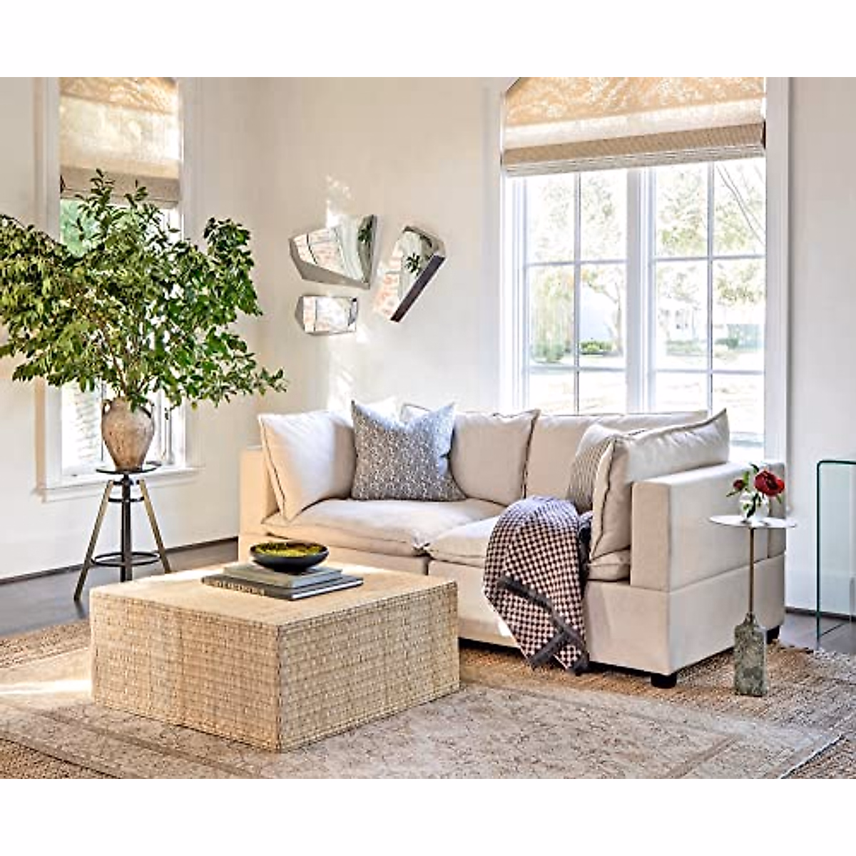 ALBANY PARK Kova 84" Modern Modular Sofa Sectional, Beige