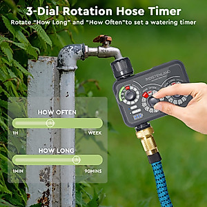 Moistenland Sprinkler Timer, Hose Timer, Lawn & Garden Watering Equipment, Programmable Water Timer with Rain Delay/Manual/Automatic Irrigation System, IP54 Waterproof