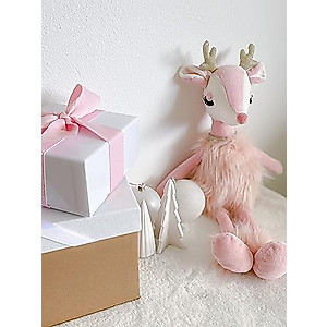 MON AMI Freija The Pink Reindeer Stuffed Animal Doll – 17”, Deer Plush Toy, Use as Toy or Room Décor, Great Gift for Kids, Boys, Girls