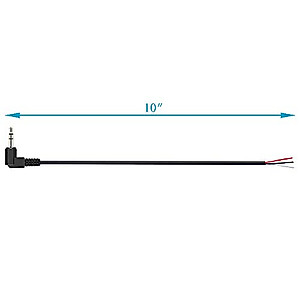 Fancasee (2 Pack Replacement 3.5mm 90 Degree Right Angle Male Plug to Bare Wire Open End TRS 3 Pole Stereo 1/8" 3.5mm Plug Jack Connector Audio Cable for Headphone Headset Earphone Cable Repair