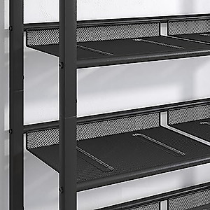 5 Tier Modern Metal Free Standing Shoe Storage Rack Shlef with Adjustable Feet, Hold up to 20 pair, for Entryway Hallway Small Spaces Men Women, Black