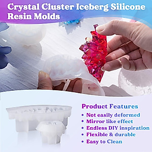 LET'S RESIN Crystal Cluster Resin Molds, Large and Small Size Crystal Shape Silicone Molds for Resin, Quartz Epoxy Resin Molds for Resin Crafts, DIY Crystal Heal Stone, Home Craft Decor