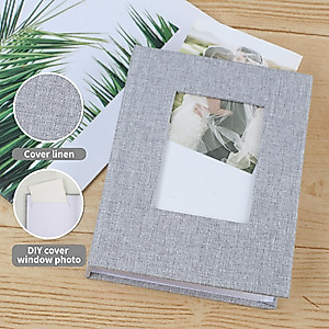 vivinin 2 Pack Photo Album 4x6, Linen Cover Photo Album, Small Photo Album Book for 36 Pockets Hold 72 Pictures, Picture Book for Photos Family Anniversaries Baby Vacations（gray)