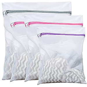 3 Pack Bra Laundry Bag for Washing Machine, 4 Pack Mesh Laundry Bags for Delicates, Liwilong Lingerie Wash Bag, Bra Bag for Washing Machine