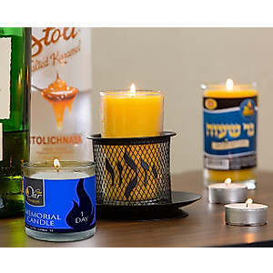 Ohr Candles Yahrzeit Memorial Candles - 1 Day Yahrzeit Candle - Yartzeit Candles 24 Hour Yom Kippur Jewish Candles in Glass Tumbler - 6 Pack