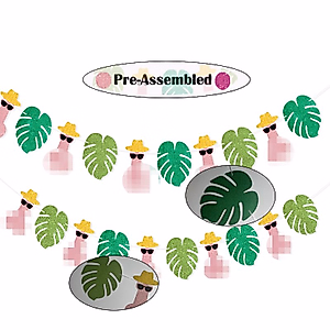 Bachelorette Party Decorations, 2Pcs Rose Gold Glitter Banner Palm Leaves Banners for Beach Bachelorette Party Hawaiian Luau Party Supplies Fun Bachelor Bridal Shower Decor