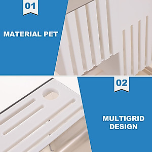 Cabilock Transparent holder kitchen utensil cutting board organizer holder for kitchen drawer kitchen tool holder flatware plastic tray block the pet white household