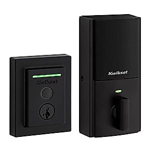 Kwikset Halo Touch Contemporary Square Wi-Fi Fingerprint Smart Lock No Hub Required featuring SmartKey Security in Matte Black (99590-004)