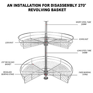Kidney Chrome Lazy Susan,2 Tier Adjustable Kitchen Corner Cabinet Organizer 32" Blind Corner Shelf for Space Saving Corner Cabinet Blind Shelf