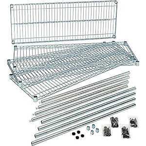 Economy Wire Shelving Starter Unit, 4 Tier, Zinc Chromate, 18"W, x 36"L, x 74"H