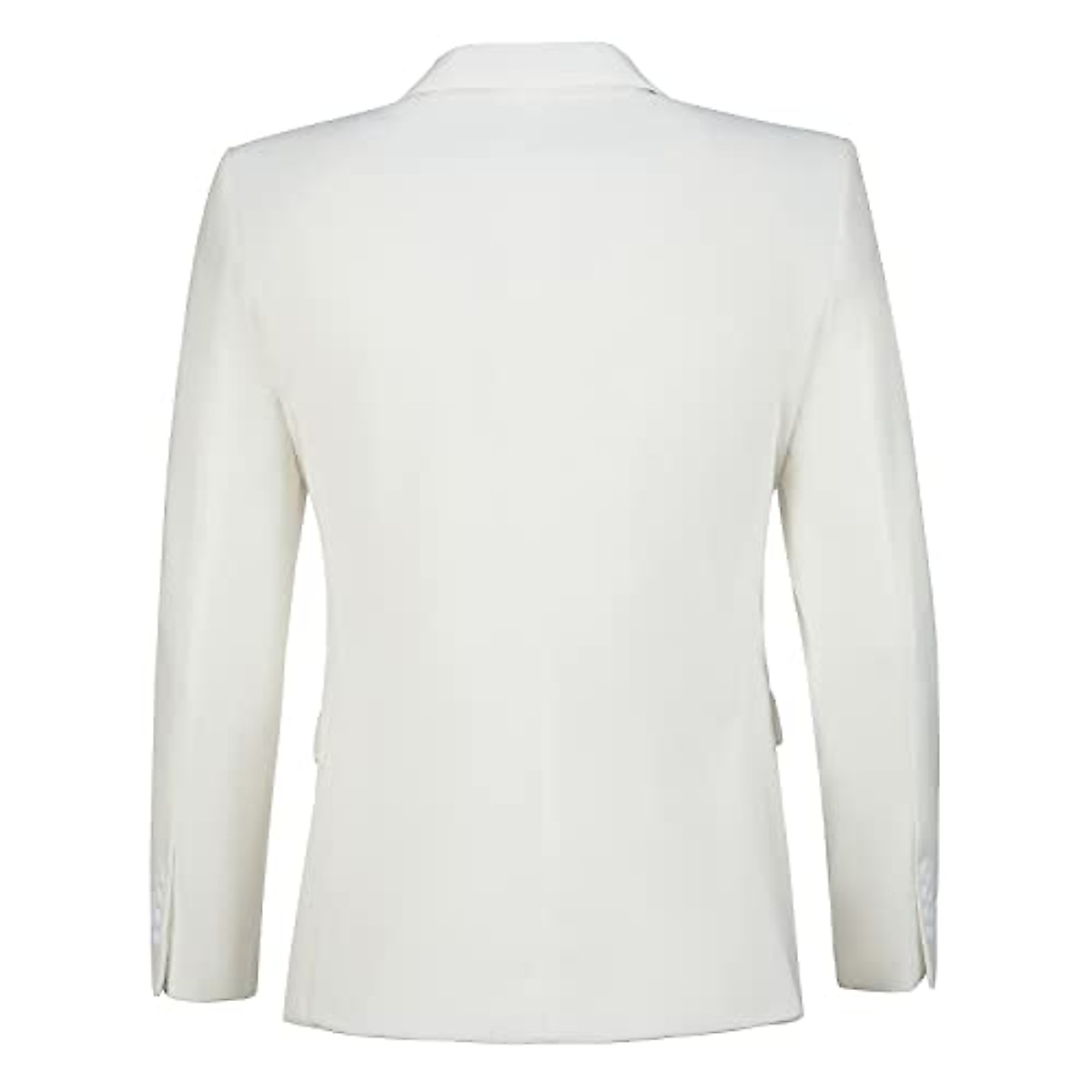 Mens 2 Piece Suit Slim Fit Single Breasted Suits Blazer and Pants,Two Button Solid Prom Wedding Tuxedo Jacket&Trousers for Men Ivory 3XL