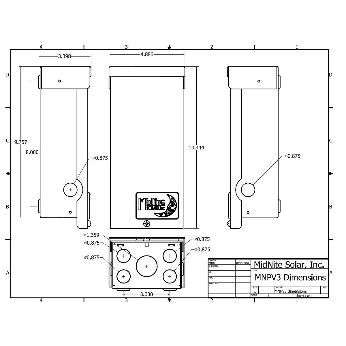 MidNite Solar MNPV3 Combiner